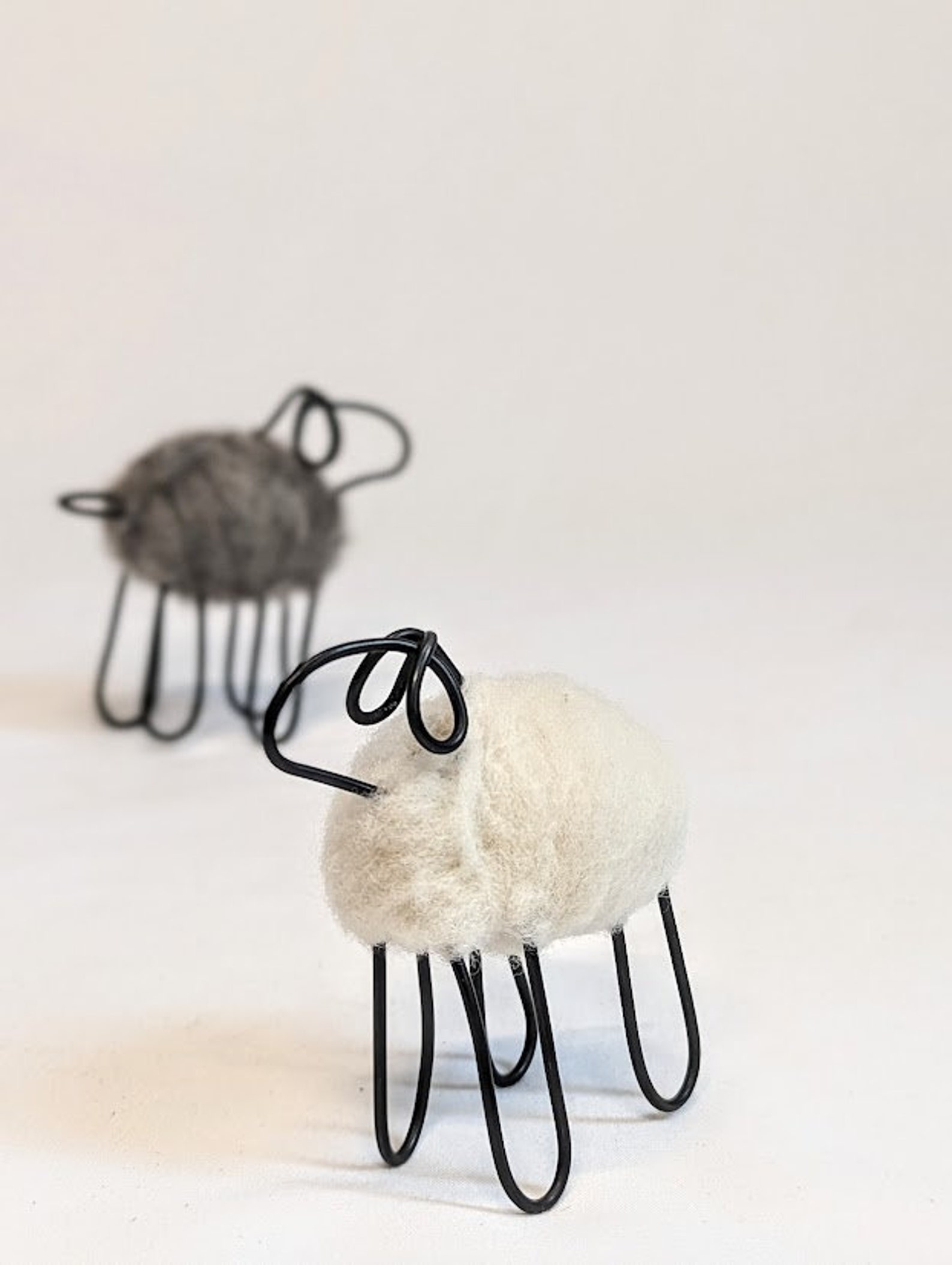 Handcrafted Wire Art Sheep With Wool Body Adorable Home Decor - Etsy