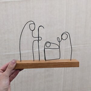 Minimalist Christmas Nativity Wire Sculpture Unique Christmas Nativity ...