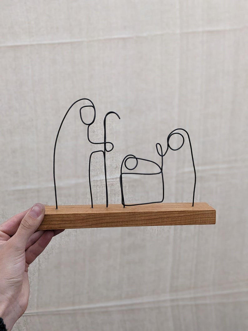 Minimalist Christmas Nativity Wire Sculpture Unique Christmas Nativity ...