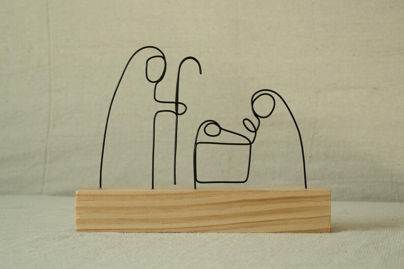Minimalist Wire Nativity Sculpture: Unique Christmas Decor - Etsy