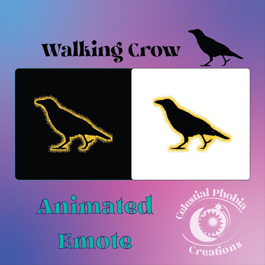 Walking Crow Animated Gif With Light and Dark Mode Variations for ...