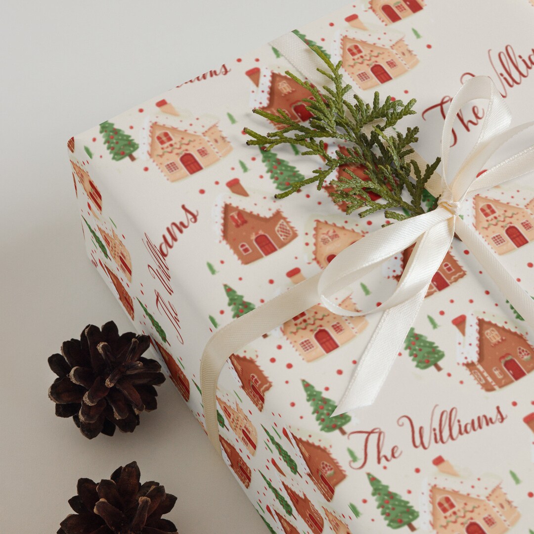 Personalized Gingerbread House Wrapping Paper Sheets up to 3 - Etsy