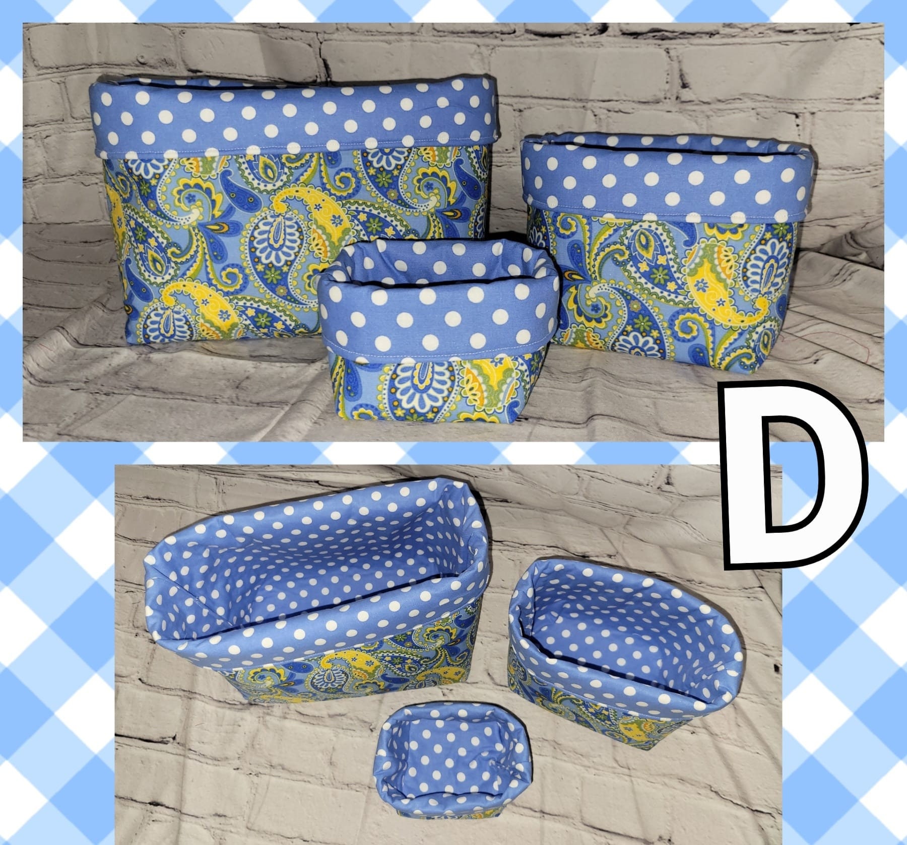 Set of 3 Small Medium and Large Handcrafted Fabric Baskets in - Etsy