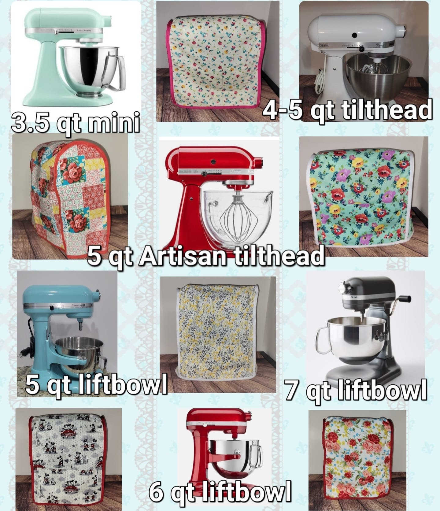Famous Mouse Inspired Handcrafted Dust Covers for Kitchenaid Mixers in ...