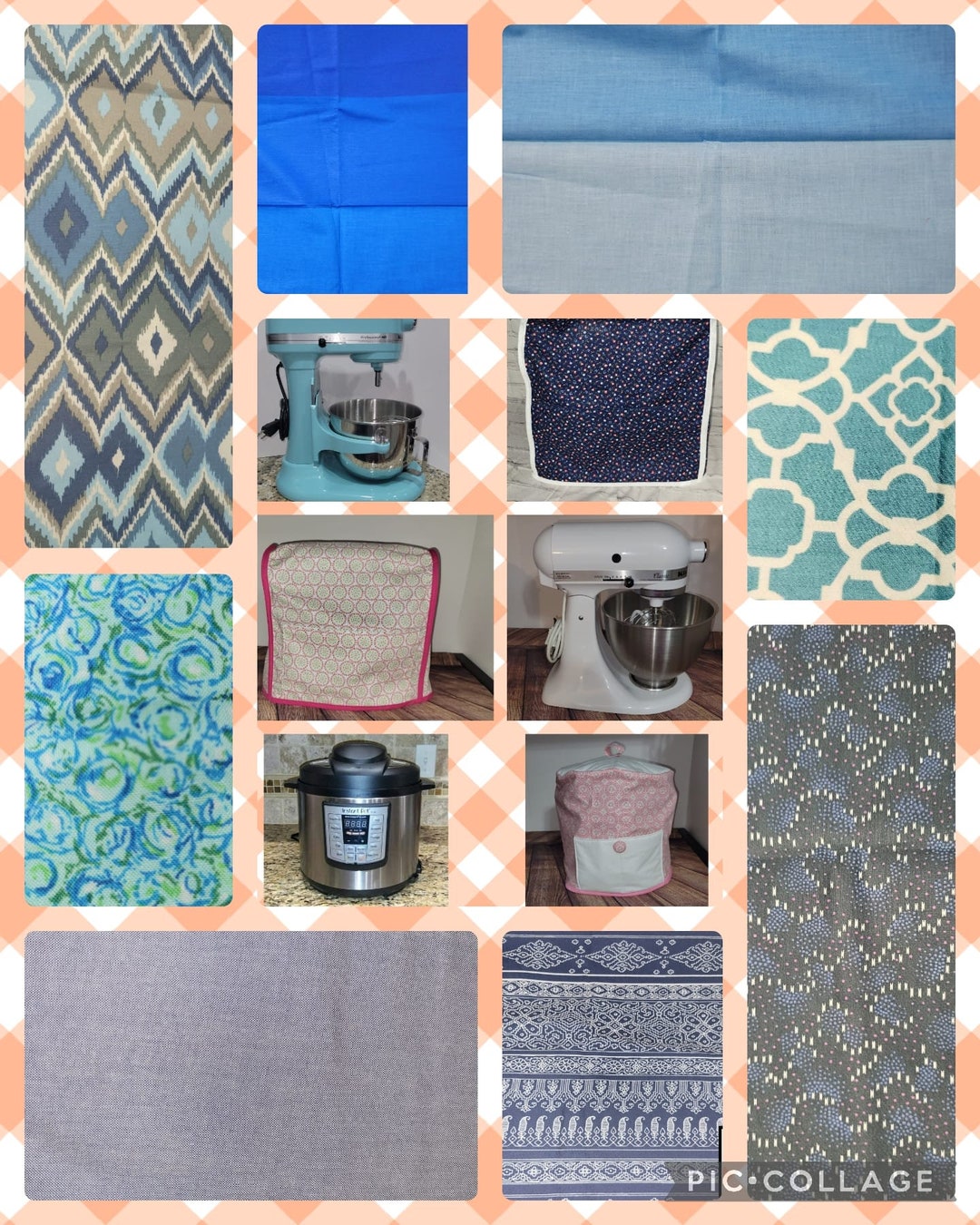 Blue Patterns Inspired Handcrafted Dust Covers for Kitchenaid Mixers in ...