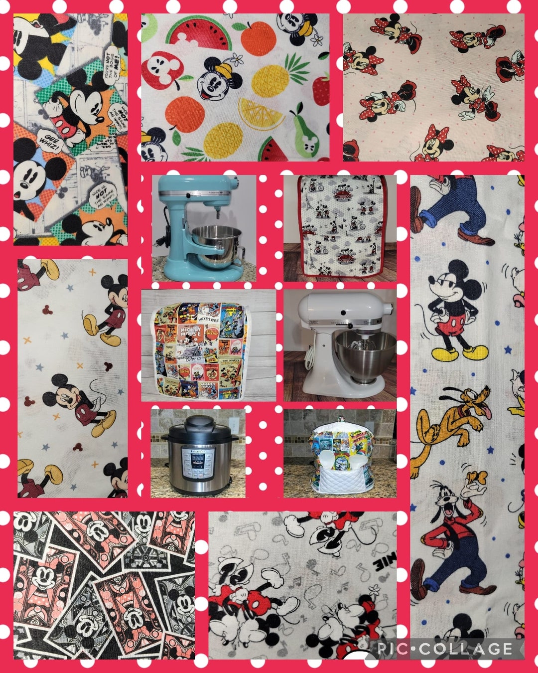 Famous Mouse Inspired Handcrafted Dust Covers for Kitchenaid Mixers in ...