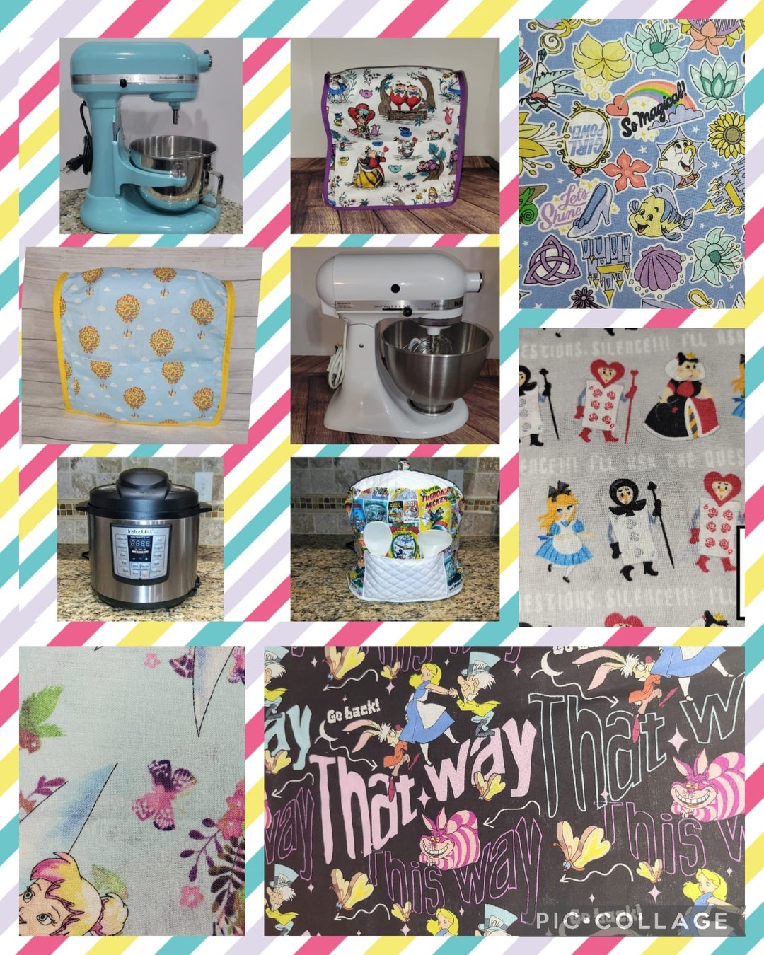 Cartoon Princess Alice Tink Inspired Dust Covers for Kitchenaid Mixers ...