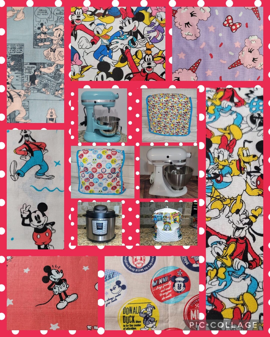 Famous Mouse Inspired Handcrafted Dust Covers for Kitchenaid Mixers in ...