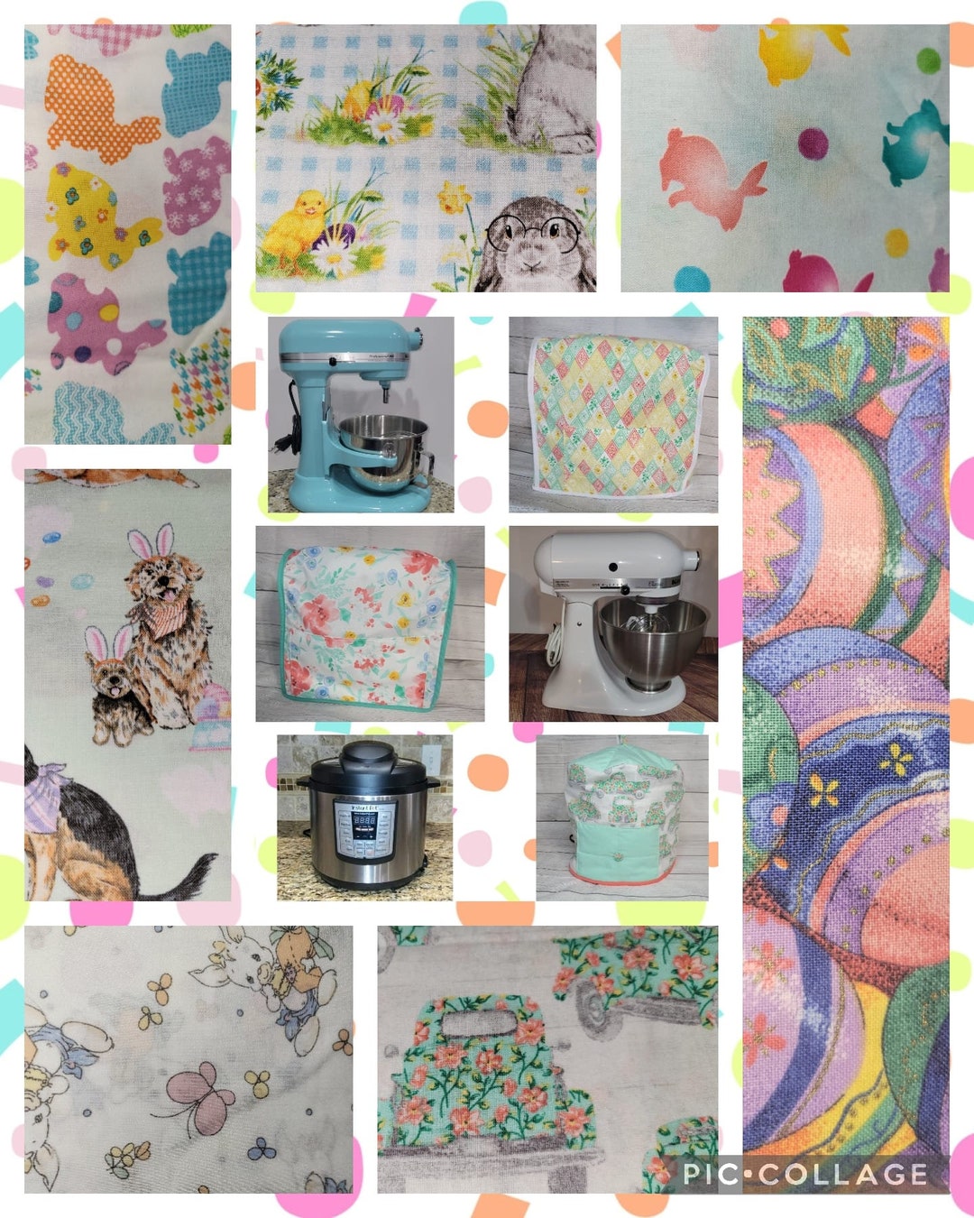 Easter Bunny Inspired Handcrafted Dust Covers for Kitchenaid Mixers in ...