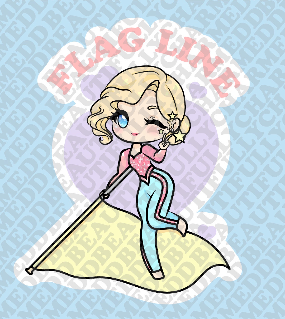 Flag Line Color Guard Sticker - Etsy