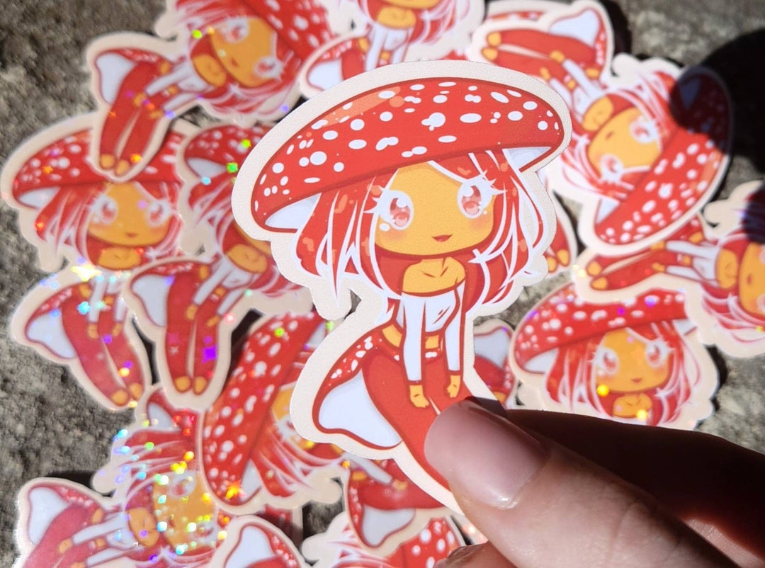Toadstool Girl Sticker - Etsy