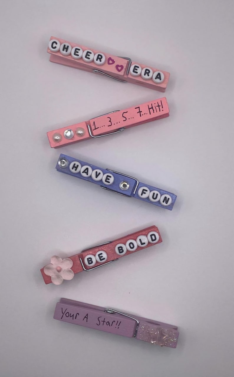 Cheerleading Clothespins, Spirit Clips, Cheer Pins, Good Luck Pins - Etsy