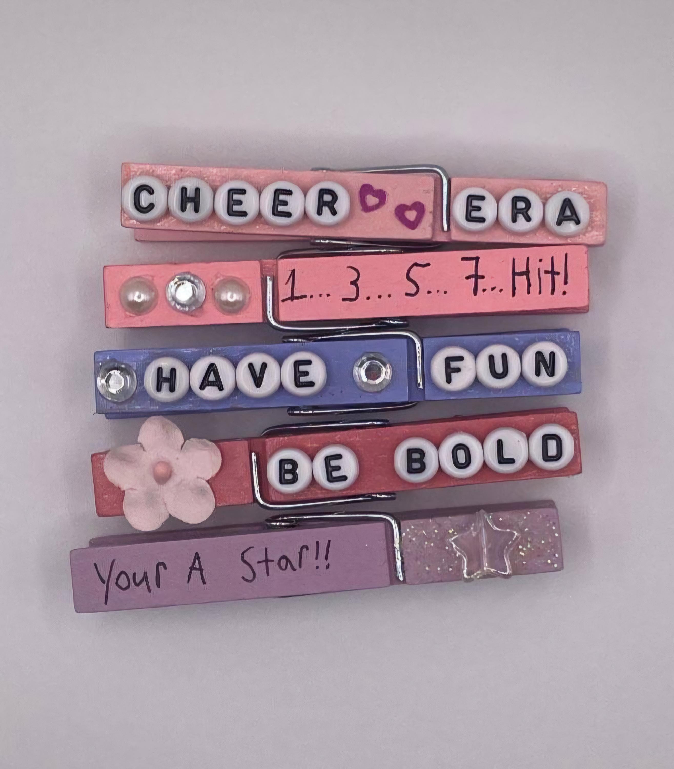 Cheerleading Clothespins, Spirit Clips, Cheer Pins, Good Luck Pins - Etsy