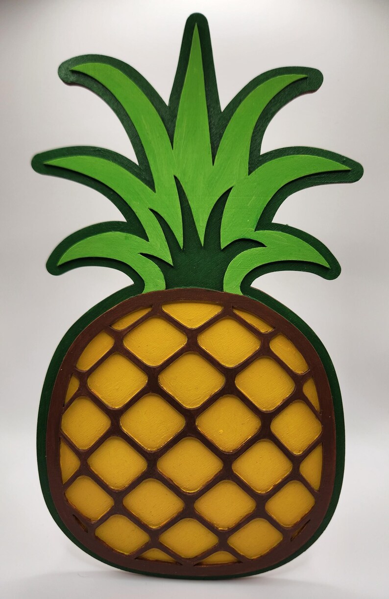 Pineapple Handpainted Wooden Cut Out - Etsy