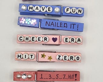 Cheerleading Clothespins, Spirit Clips, Cheer Pins, Good Luck Pins - Etsy