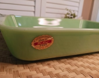 Jadeite Fire King 2000 Pie Plate - Vintage Anchor Hocking JADE-ITE Pie ...