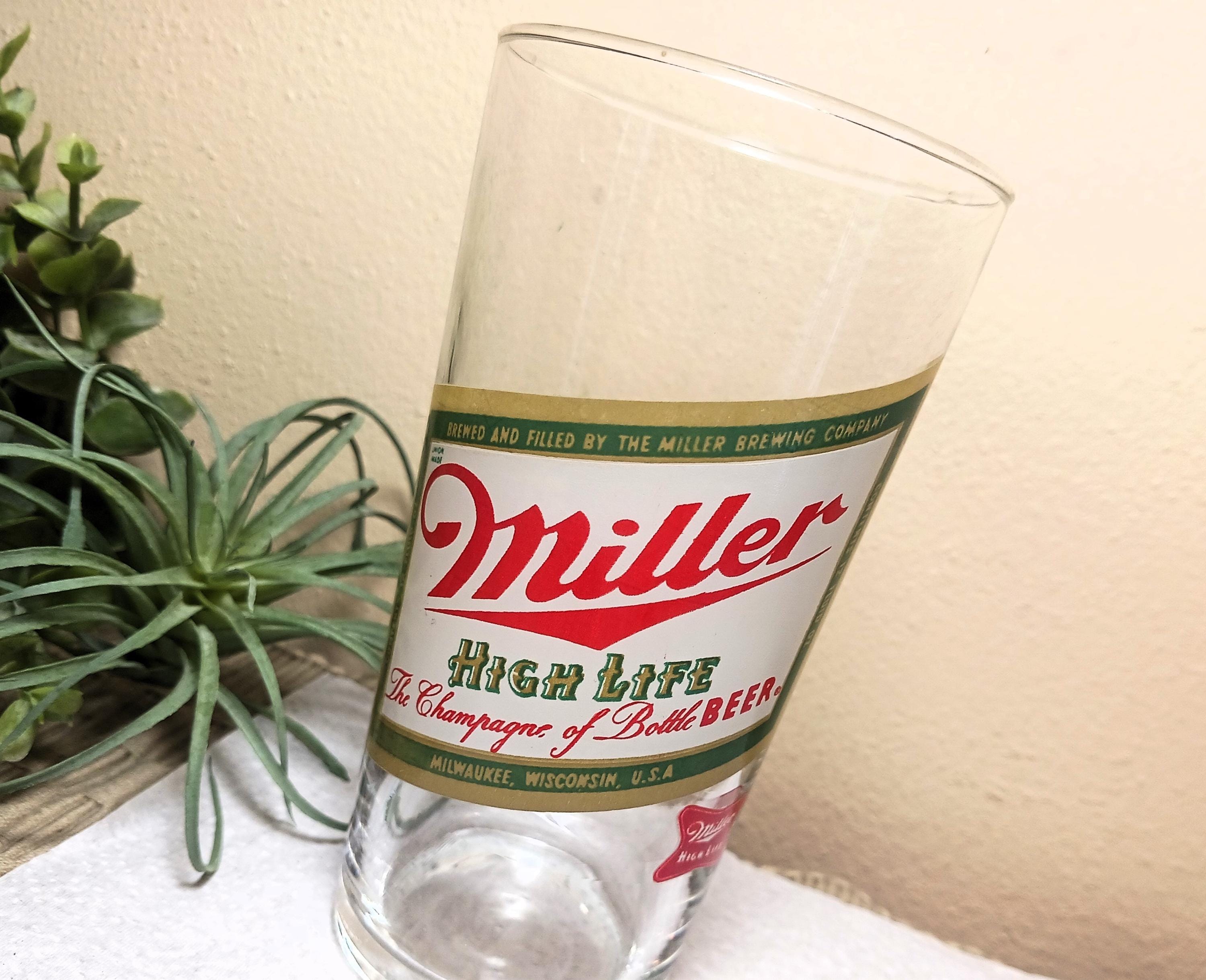 Vintage Miller High Life Bar Glass Champagne of Beers - Etsy