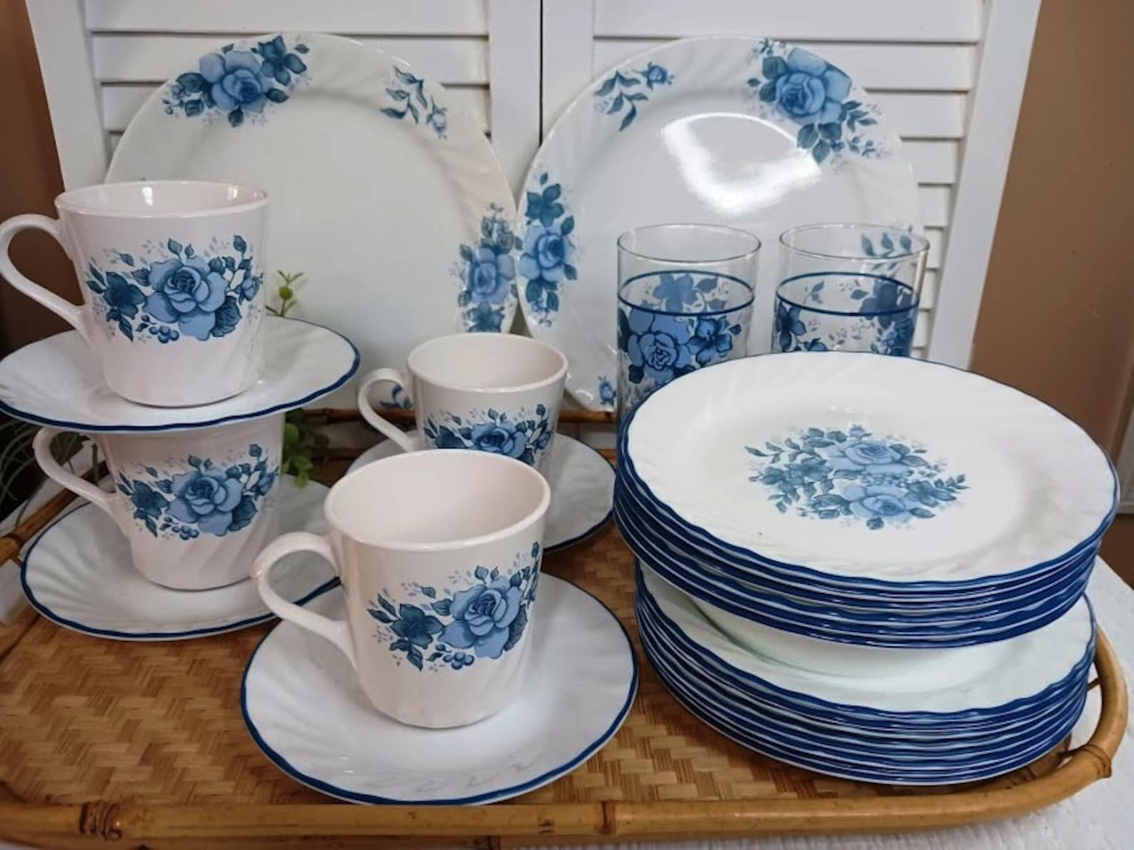Beautiful Corelle Blue Velvet Roses Dinnerware Sold Separately - Etsy