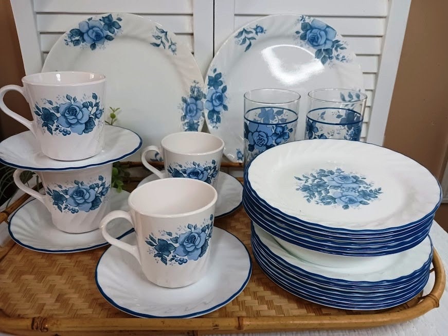 Beautiful Corelle Blue Velvet Roses Dinnerware Sold Separately - Etsy