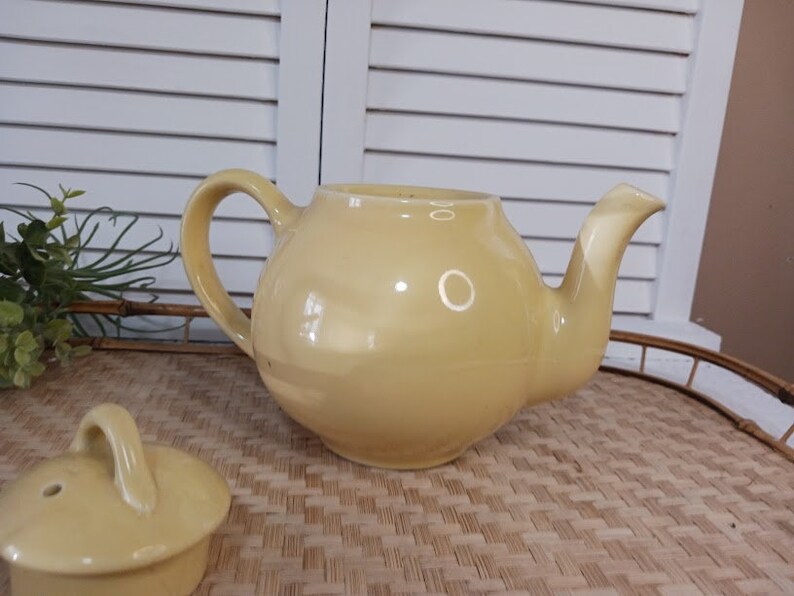 Vintage Hall Yellow Teapot - Etsy