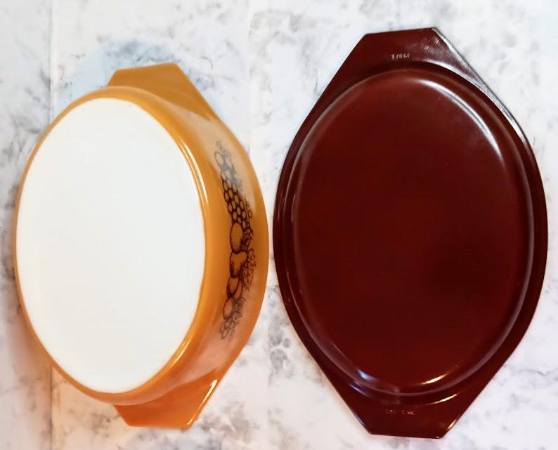 Vintage Pyrex Old Orchard 045 Oval Baker Casserole Dish 2 1/2 QT - Etsy