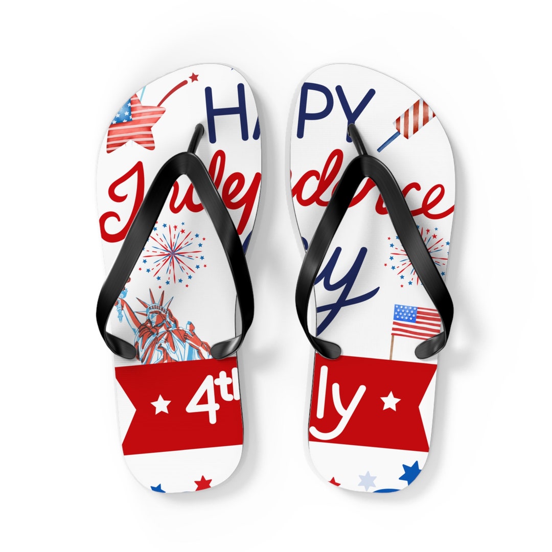4th of July Flip Flops - Etsy