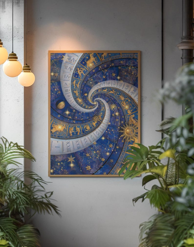 Ethereal Cosmic Goddess Labyrinth: Zodiac Sign Printable Artwork ...