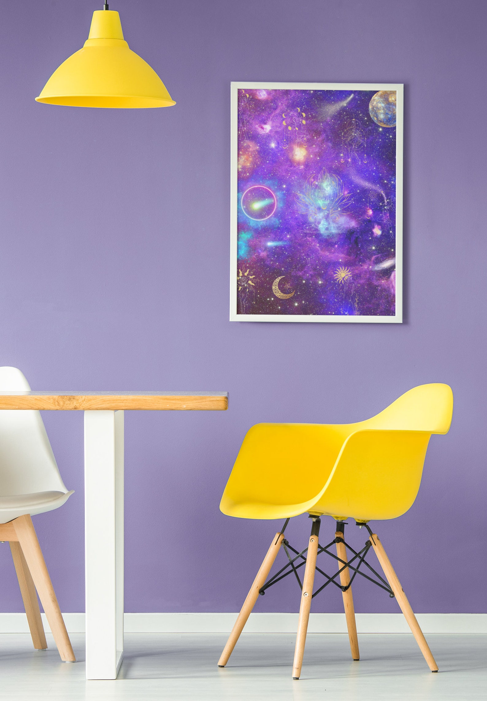 Space Goddess Art Print, Celestial Portrait, Cosmic Wall Decor, Galaxy ...