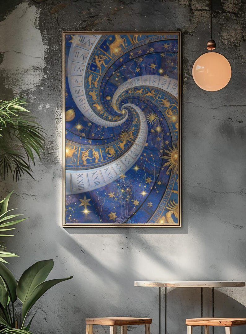 Ethereal Cosmic Goddess Labyrinth: Zodiac Sign Printable Artwork ...