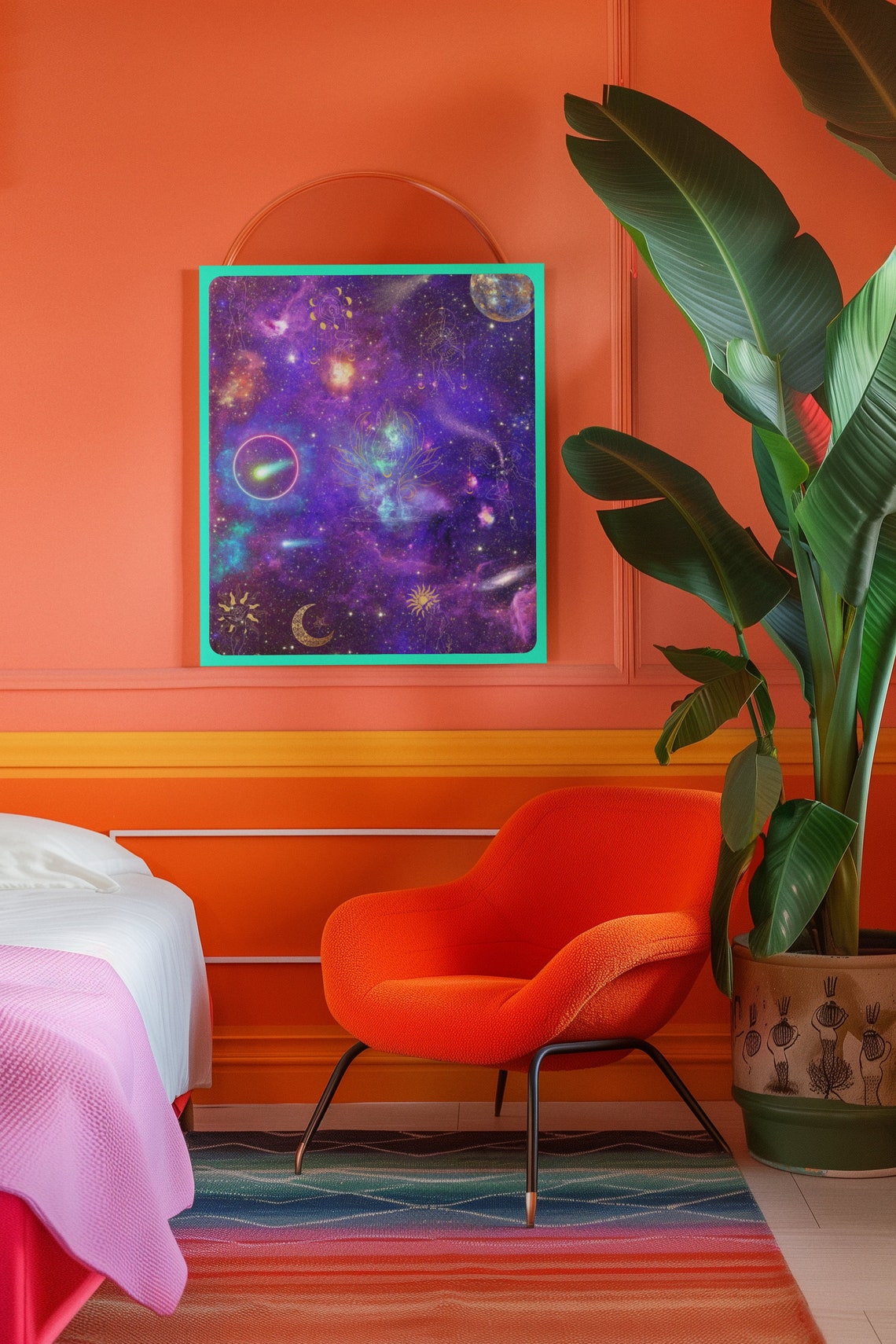 Space Goddess Art Print, Celestial Portrait, Cosmic Wall Decor, Galaxy ...