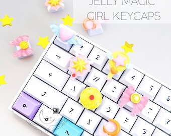 ARTISAN Kawaii Magic Keycaps moon Pink Star Luna Anime Kawaii Cute ...