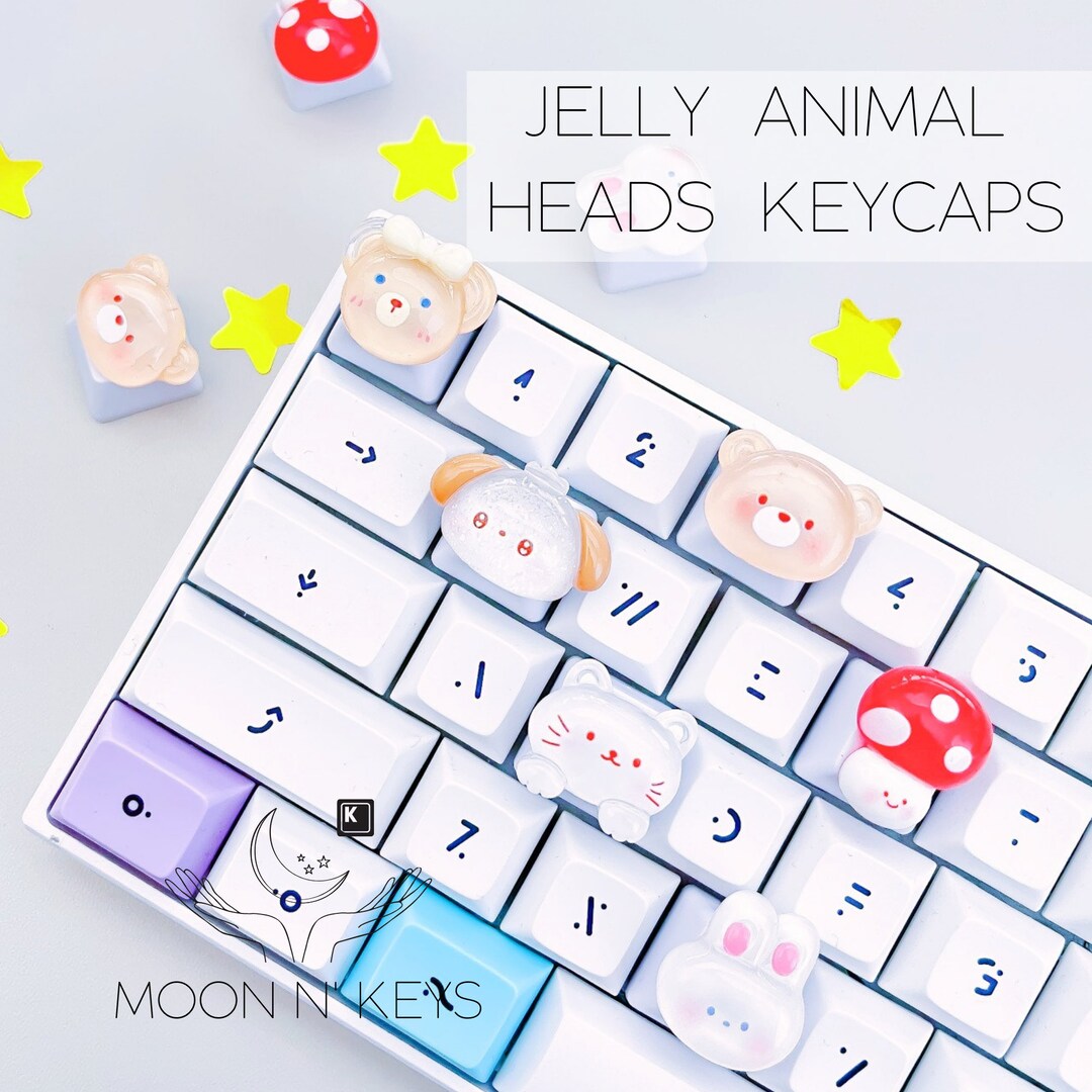 ARTISAN Jelly Animal Heads Keycaps | Kawaii | Cute | Dog | Cat | Bunny ...