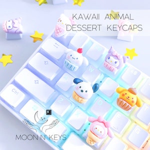 ARTISAN Kawaii Animal Dessert Keycaps | Charms | Sweet | Cupcakes | Ice ...