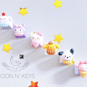 ARTISAN Kawaii Animal Dessert Keycaps | Charms | Sweet | Cupcakes | Ice ...