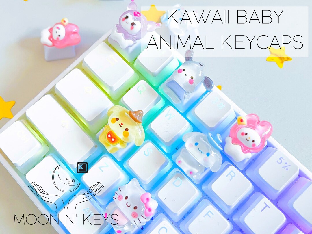 ARTISAN Kawaii Baby Animal Keycaps Cat Dog Puppy Bunny - Etsy
