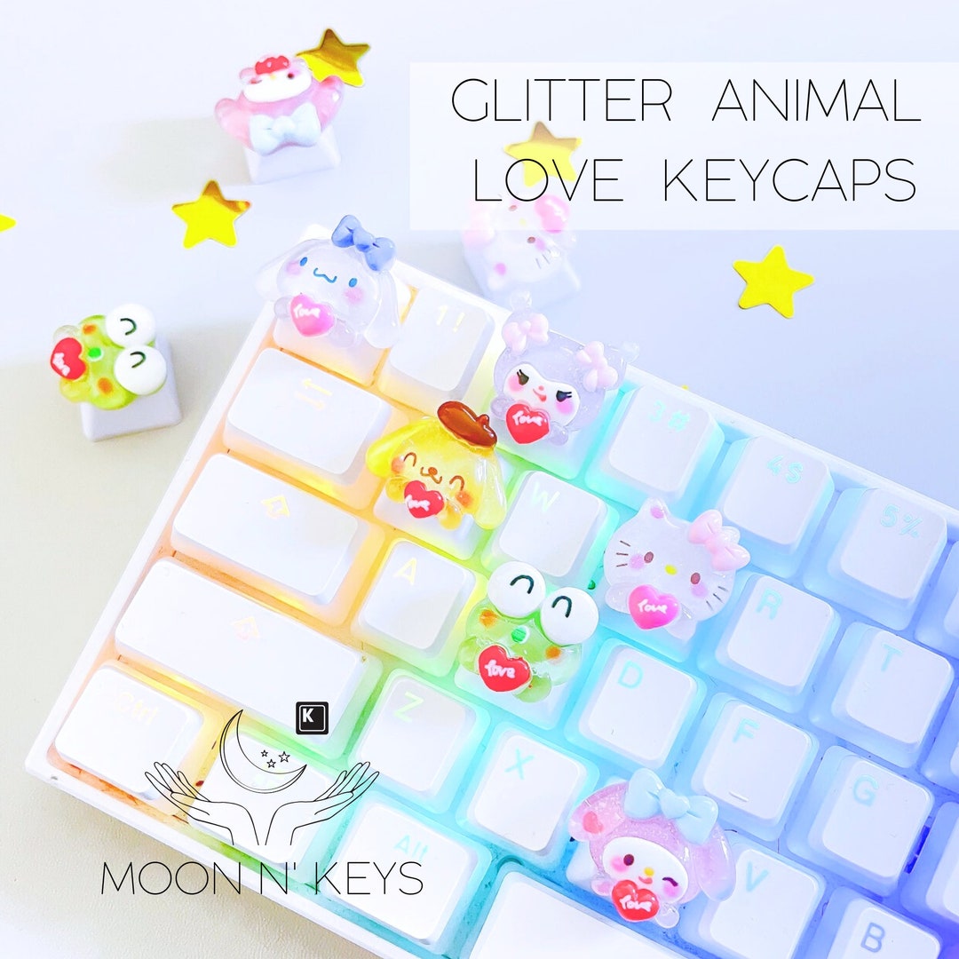 ARTISAN Glitter Animal Love Keycaps | Kawaii | Cute | Cherry Mx | Pack ...
