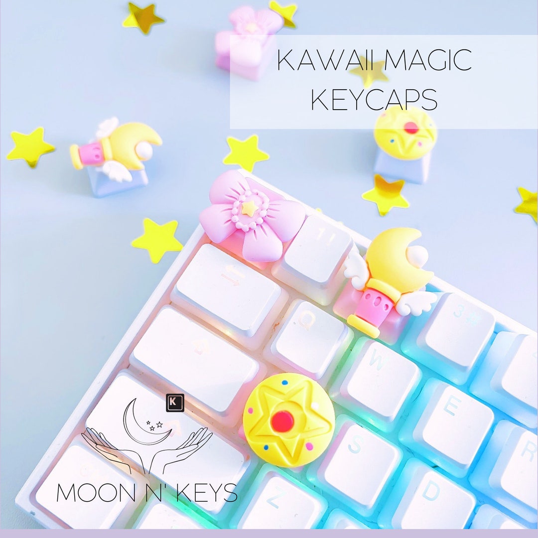 ARTISAN Kawaii Magic Keycaps |moon | Pink | Star | Luna | Anime ...