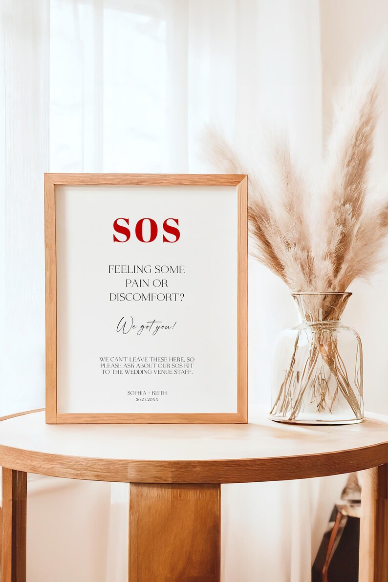 SOS Pills at A Wedding Template, Wedding Hangover Kit, Printable ...