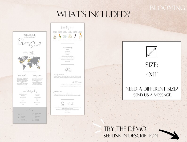 Wedding Program Template, Wedding Day Timeline With Hashtag ...
