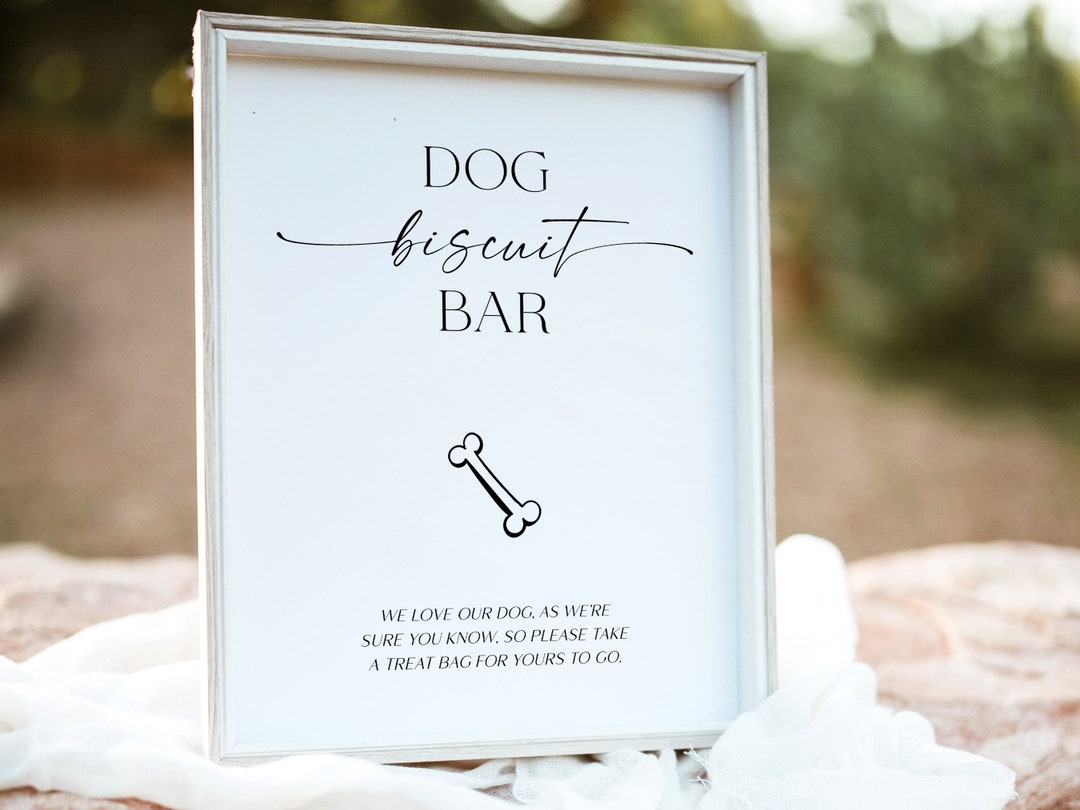Dog Biscuit Bar Sign Template, Dog Treats Sign Printable, Dog Wedding ...