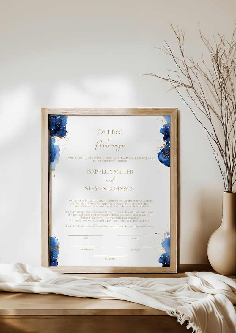 Celestial Marriage Certificate Template, Custom Certificate of Marriage ...