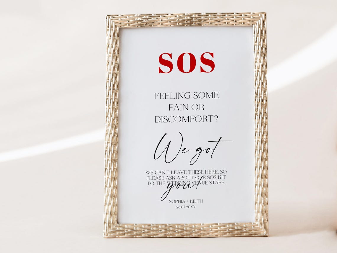 SOS Pills at A Wedding Template, Wedding Hangover Kit, Printable ...