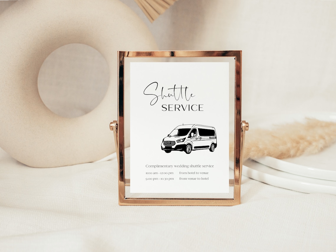 Shuttle Sign Template, Wedding Transportation Sign, Hotel Welcome Sign ...