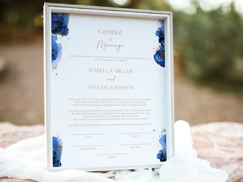 Celestial Marriage Certificate Template, Custom Certificate of Marriage ...