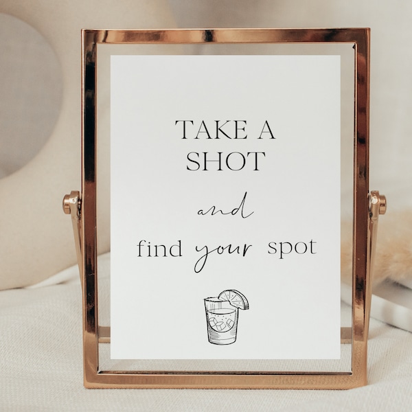 Take a Shot and Take Your Seat Sign - Etsy