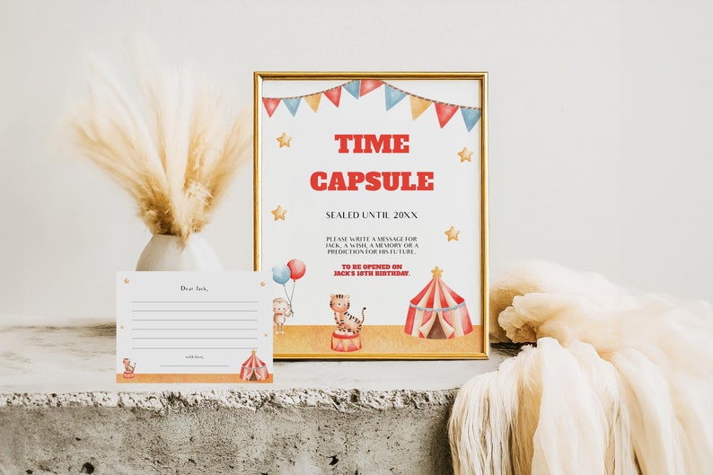 Circus Time Capsule, Birthday Party Wishes, Carnival Birthday ...