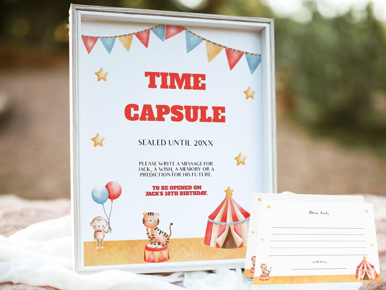 Circus Time Capsule, Birthday Party Wishes, Carnival Birthday ...