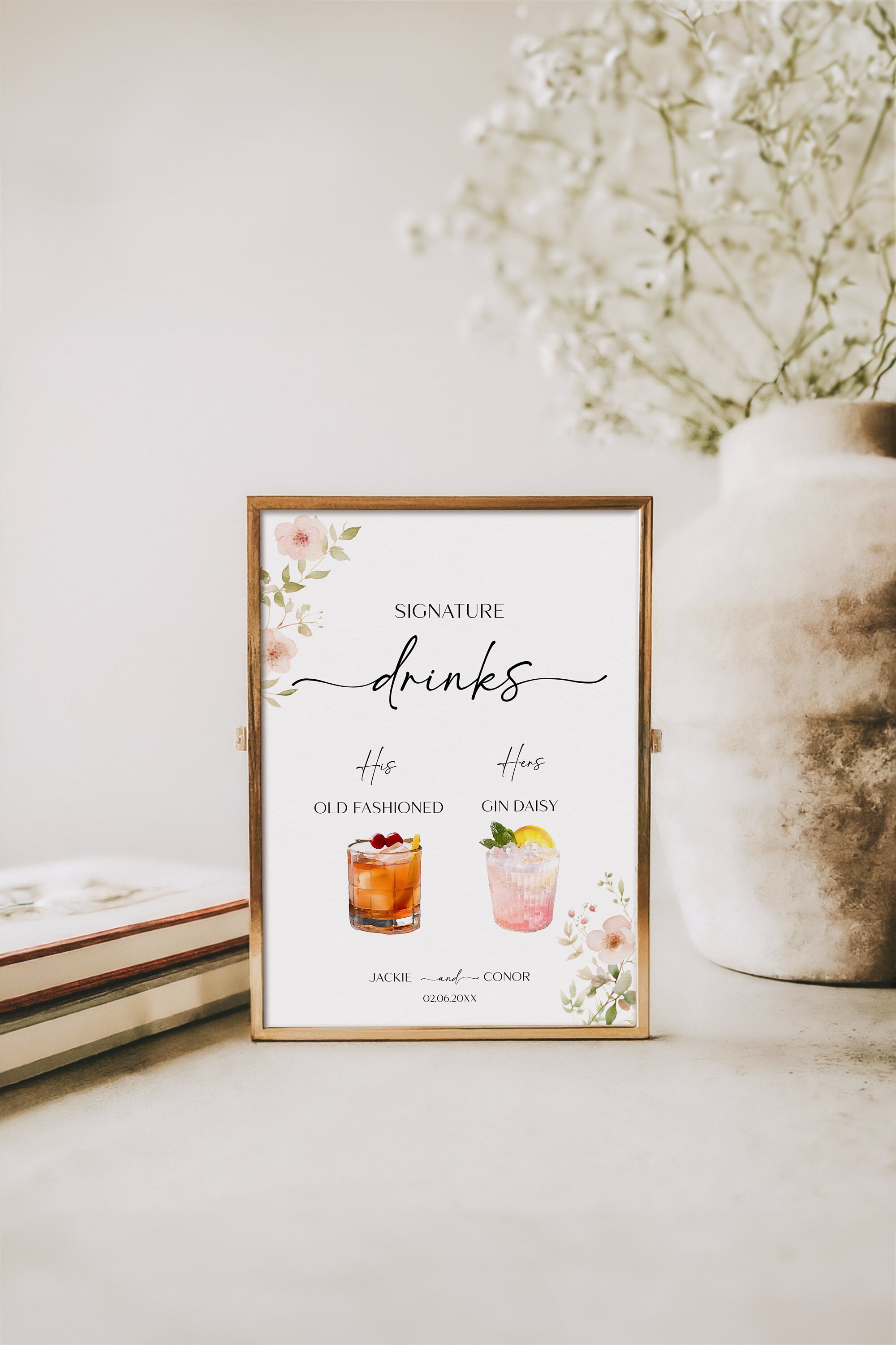 Signature Drink Sign, 5x7 Bar Menu Template, Cocktail Menu With 550 ...