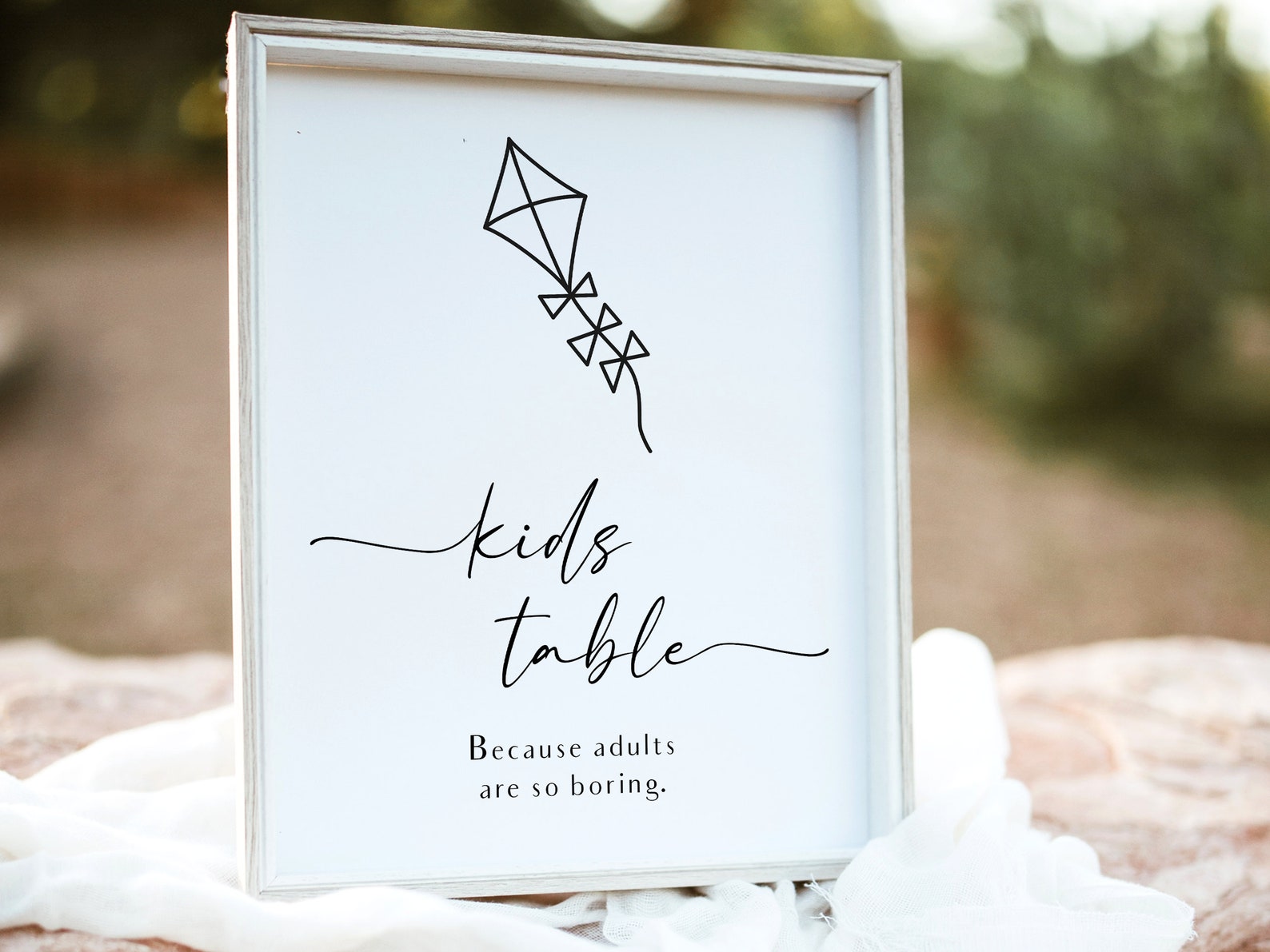 Kids Table Sign Printable, Wedding Kids Table Sign Template, Children's ...