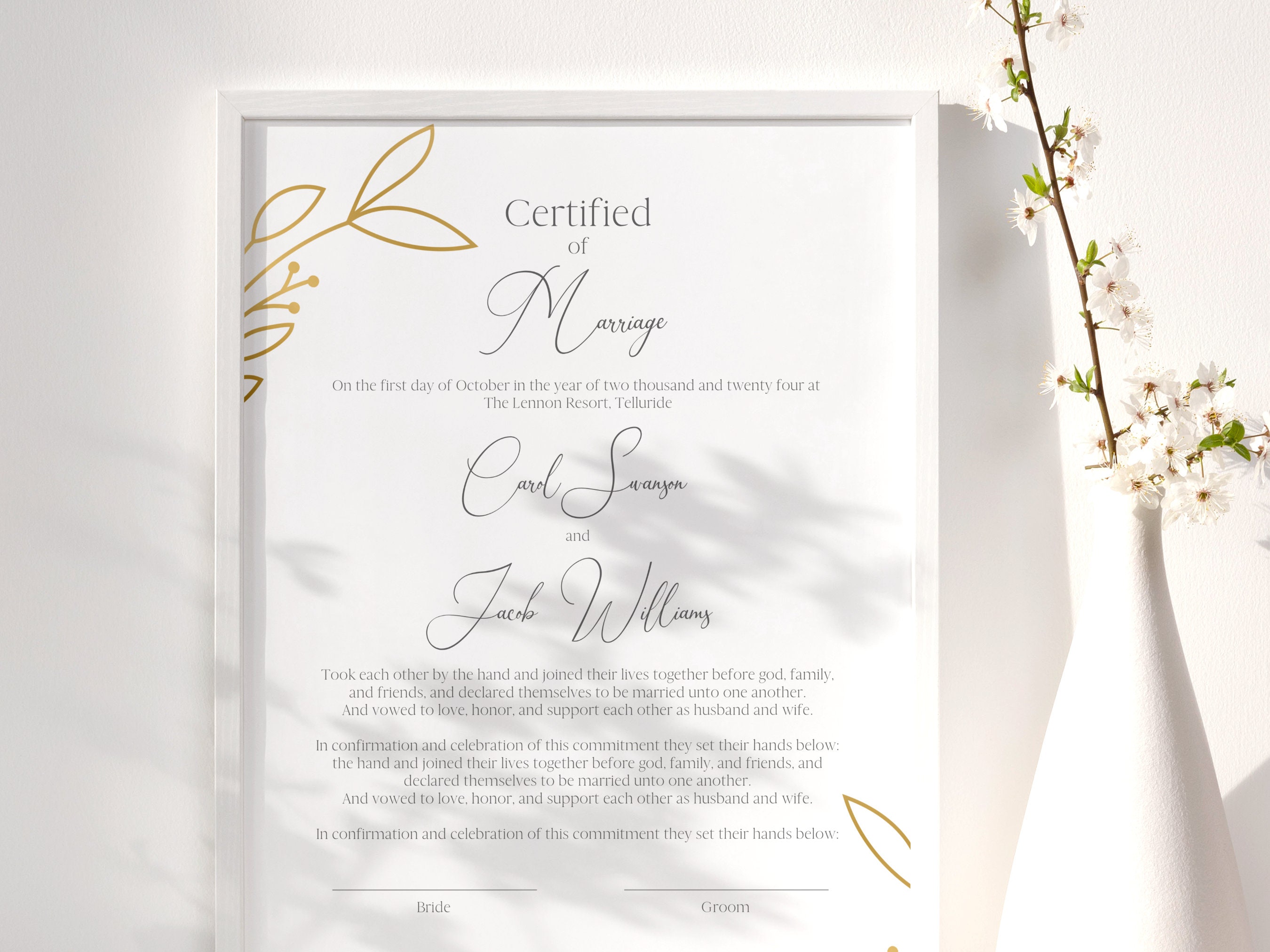 Certificate of Marriage, Printable Certificate of Marriage Template ...